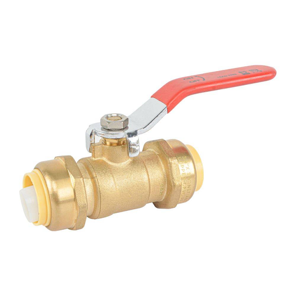 HYDRO MASTER Lead Free Push-to-Connect Push Fit Ball Valve, Lead Free