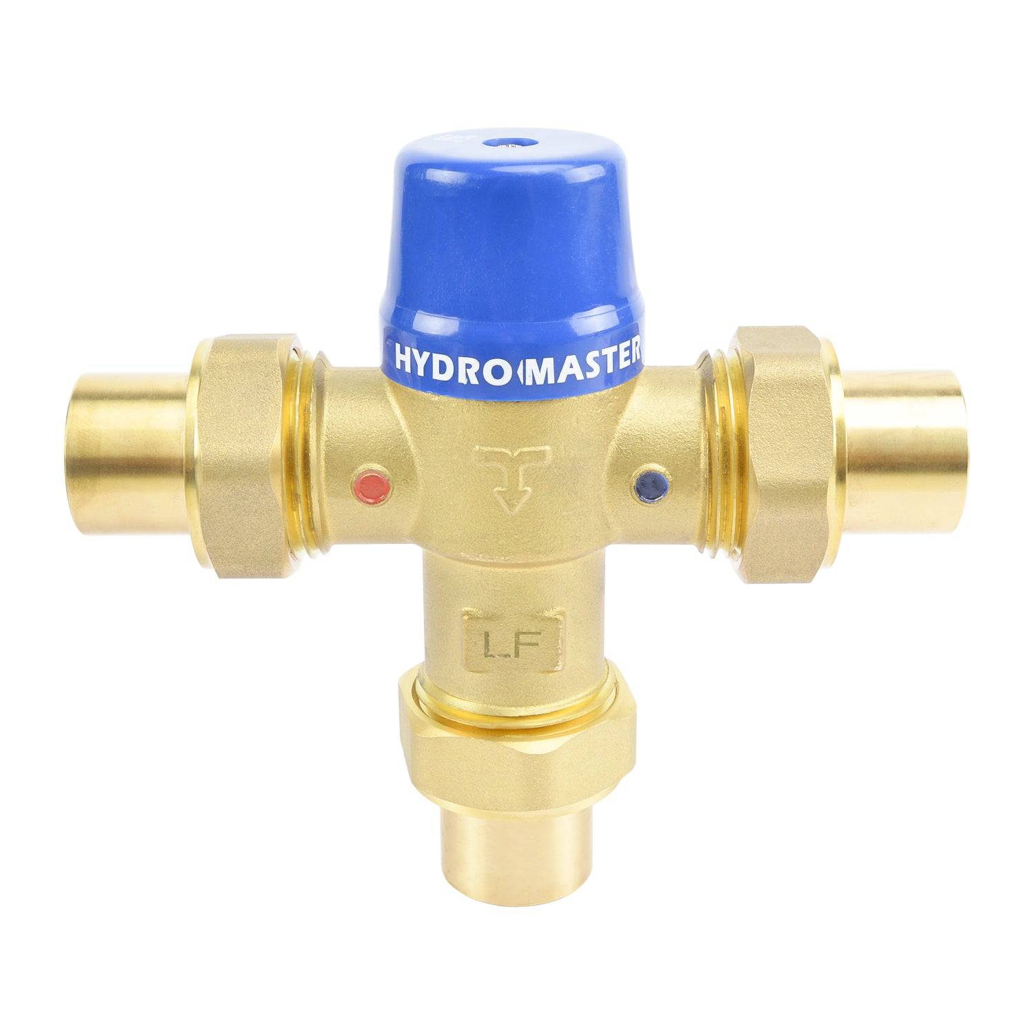 HYDRO MASTER Thermostatic Mixing Valve, Lead Free Brass Construction,