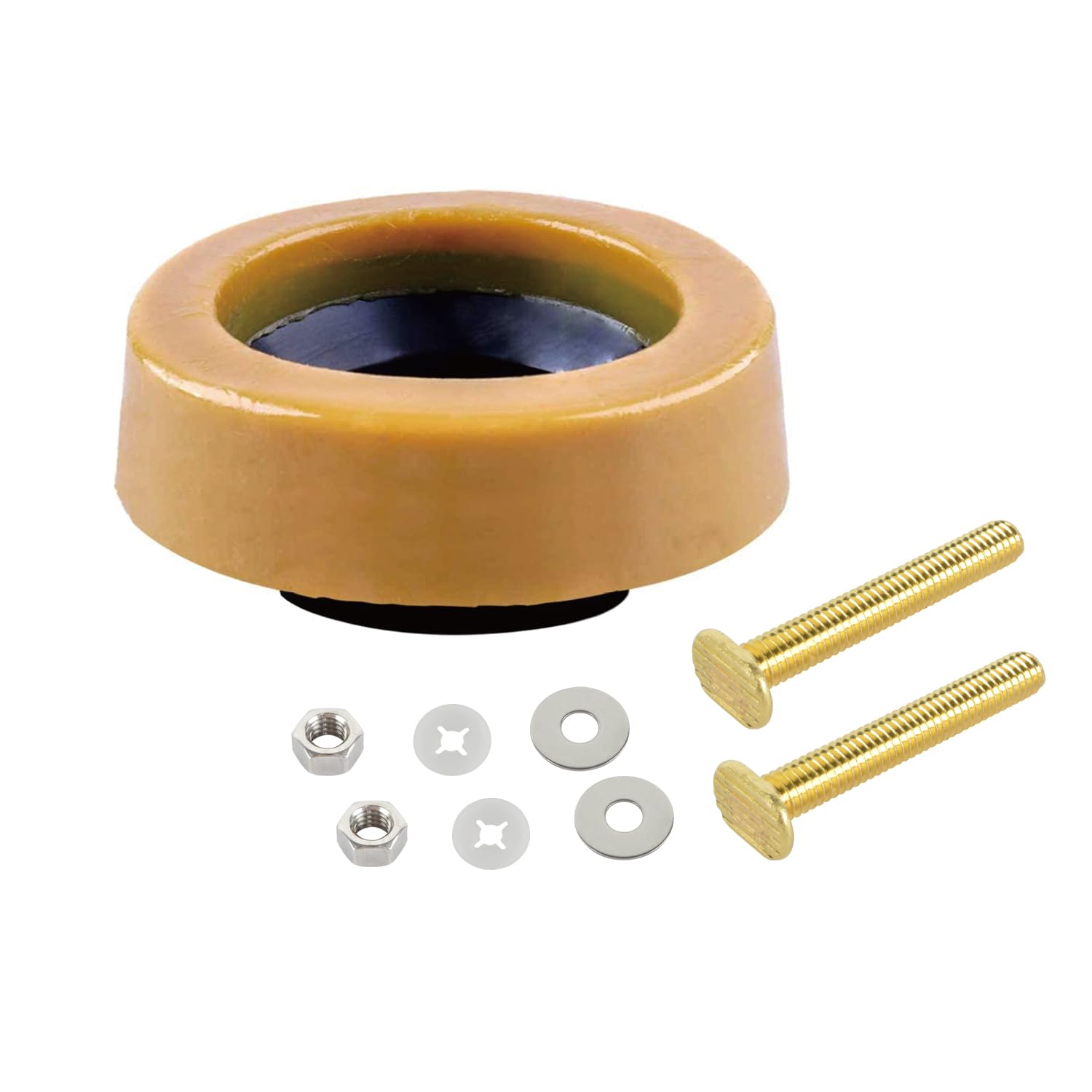 HYDRO MASTER Extra Thick Toilet Wax Ring Kit with Flange and Bolts, Fi