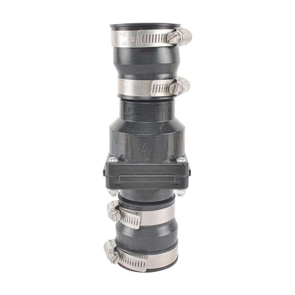 Hydro Master Plastic Sump Pump Check Valve with Stainless Steel Clamps